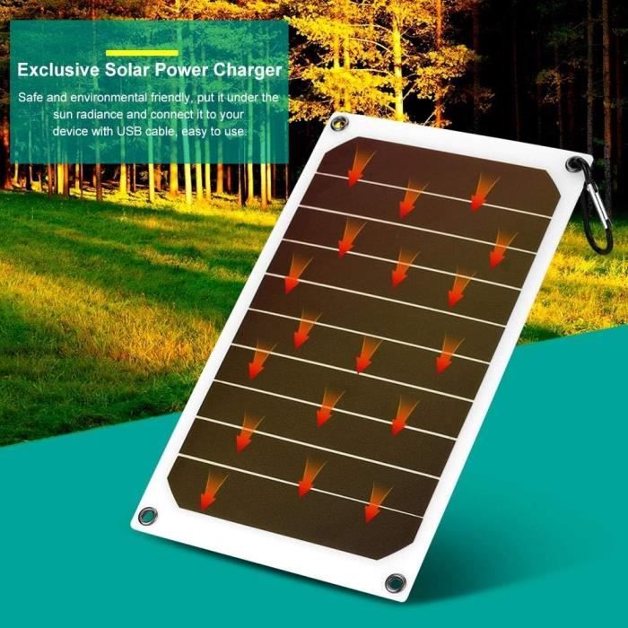 Panneau Solaire, 10W 5V Chargeurs Solaires Pour Téléphones Portables Solar Power Bank Ip64 ...