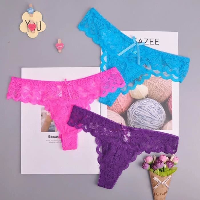 Culotte Slip Lingerie Sexy En Dentelle Pour Femmes Sous Vêtements En