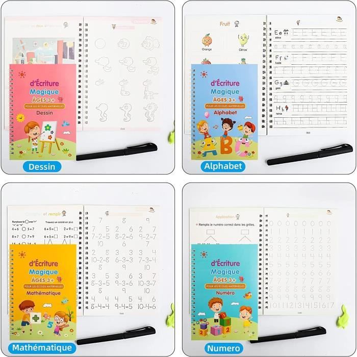 Cahier Ecriture Francais Set - Calligraphie Enfants - Réutilisable ...