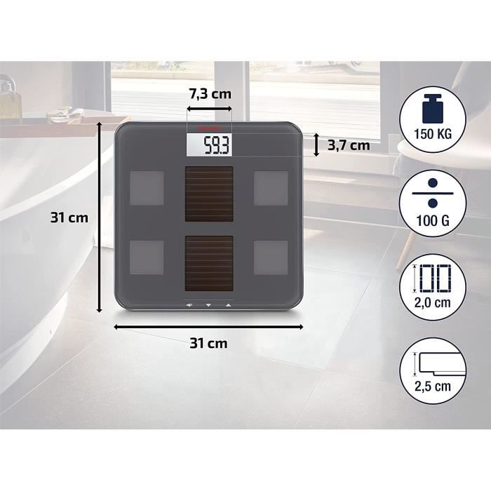Soehnle Pèse-personne numérique Solar Fit, Balance numérique sans pile ...