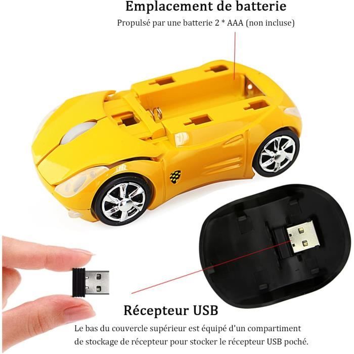 Souris Ordinateur Sans Fil En Forme De Voiture De Sport Mignonne ...