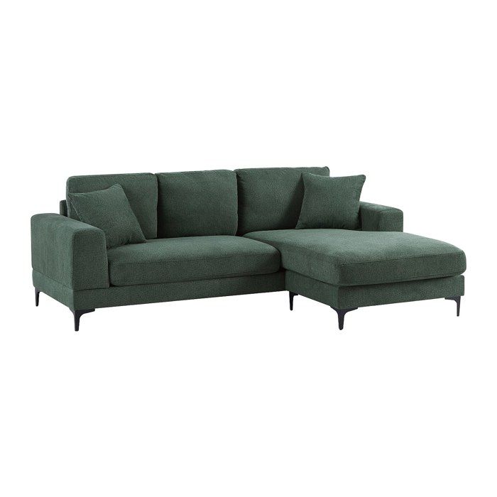 Canapé d'angle réversible en tissu texturé vert JAMOLO - Cdiscount Maison
