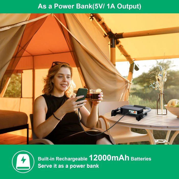 Projecteur LED ERAY Solaire Rechargeable 12000mAh - 10000LM, 5 Modes ...
