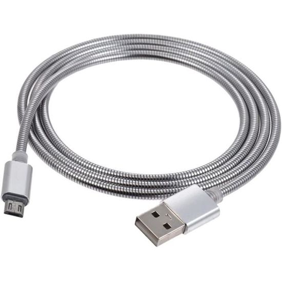 Micro USB Cable Chargeur Téléphone Portable Android Universel Argenté ...