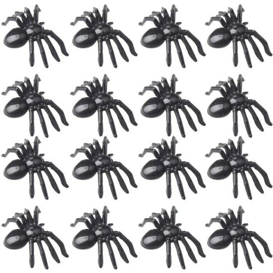 200 pcs Réalistes Insectes Araignées Noir en Plastique Petite Araignée ...
