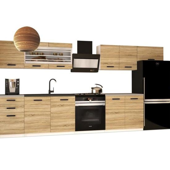 ELLANTO - Cuisine complète L240 cm - Cuisine droite 7 pcs - Plan de ...