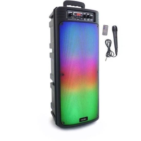 ENCEINTE LUMINEUSE BLUETOOTH KARAOKE - INOVALLEY - KA23 FIRE ...