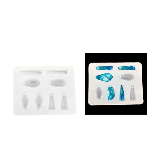2 Pack Moule Silicone en Forme Géométrique pour Bijoux DIY - Cdiscount ...