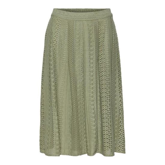 VERO MODA Women Pleated Skirt | Lace Structure Skirt Midi Knee Length ...