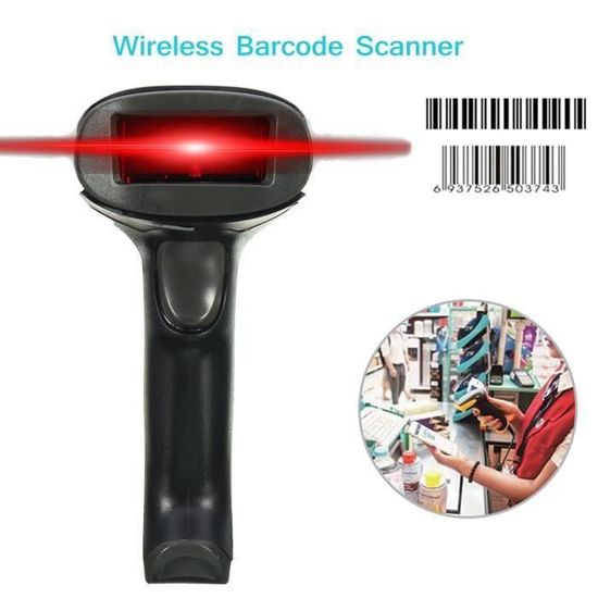 2.4G USB Pistolet Scanner Sans Fil Wifi Laser Code à Barre POS Main ...