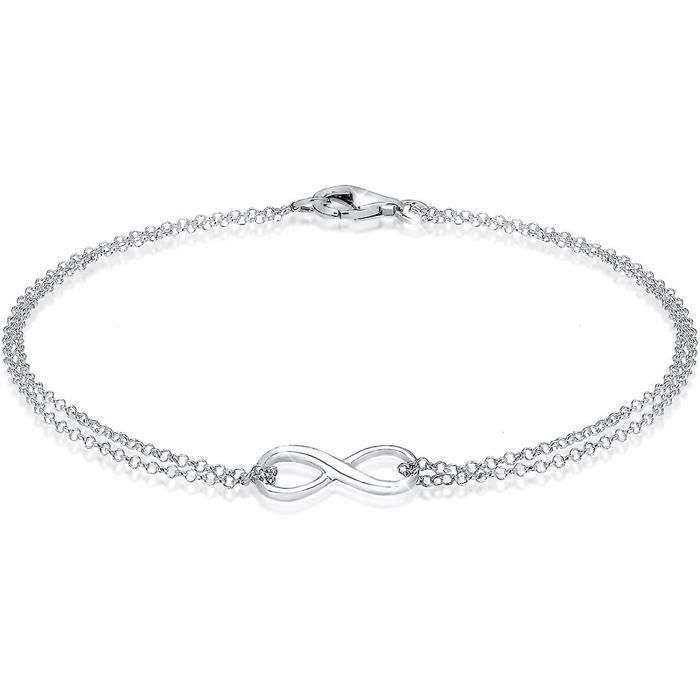 Bracelet Femme Tendance Symbolee de l'Infini en Argent Sterling 925 ...