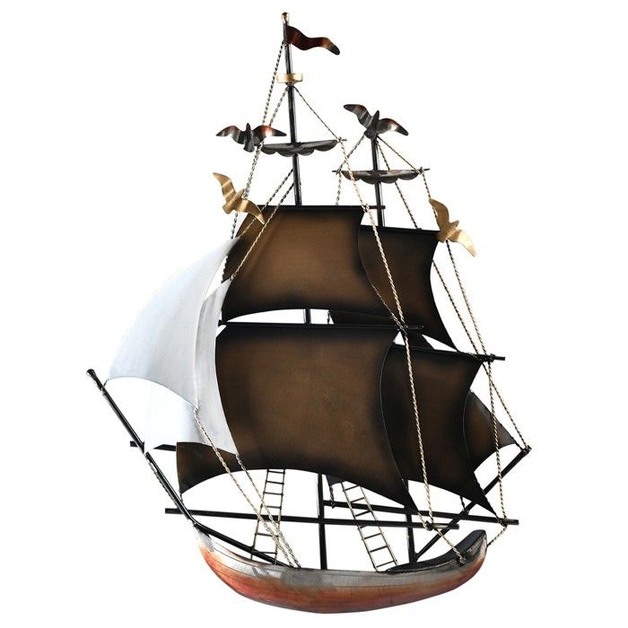 BATEAU Navire GALION ancien Décoration murale Mer Océan en Métal ...
