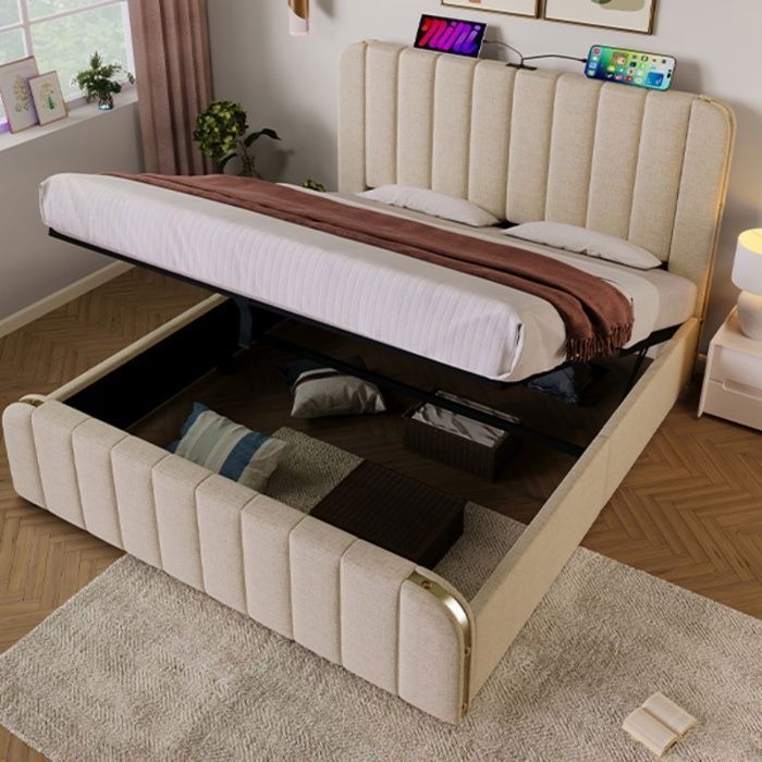 Lit double-up, 140 * 200 cm, avec garniture en or et fonction de charge ...