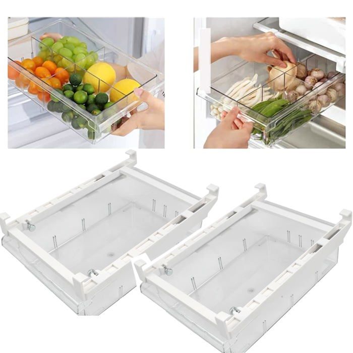 X Fridge Drawer Fridge Storage Box, 30.5 x 20 x 9.5 cm, Expandable ...