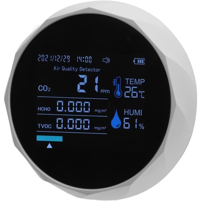 Détecteur de dioxyde de Carbone, capteur de CO2 7 en 1 moniteurs de ...