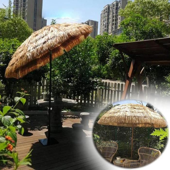 Parasol Parasol hawaïen Tiki Parasol, Parasol de Plage en chaume Rond ...