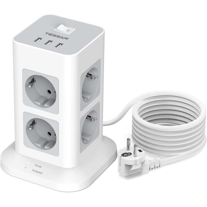 Multiprise Tour avec USB,Multiprise Parafoudre Parasurtenseur avec 8 ... Multiprise Tour avec USB,Multiprise Parafoudre Parasurtenseur avec 8 ...