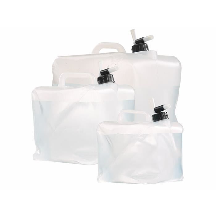 Bidons pliables à robinet - 5, 10 et 20 L - Plastique transparent ...