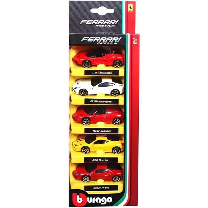 Bburago Maisto France - 56105 - Véhicules Miniature - Coffret 5 Ferrari ...