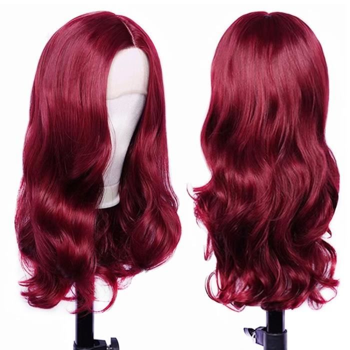 Perruque Lace Wig synthétique sans colle brune gingembre perruque pre ...
