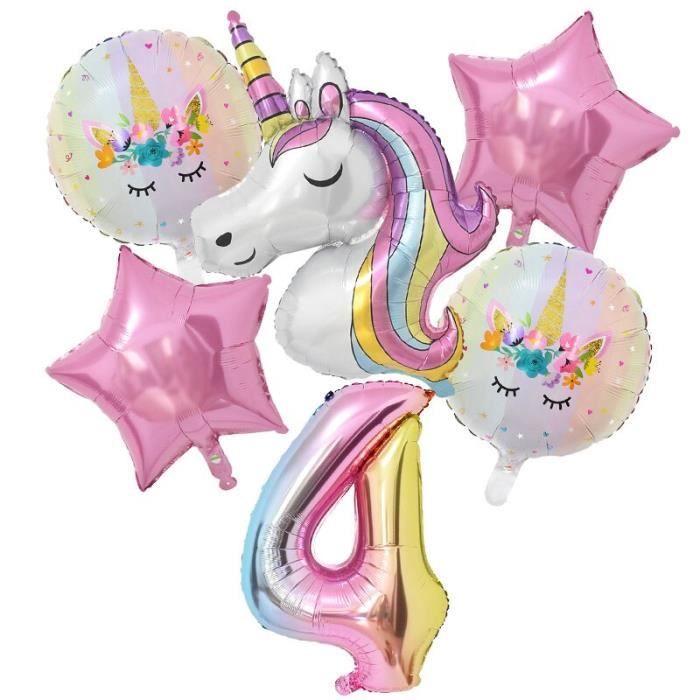 Ensemble de ballons licorne arc en ciel 32 pouces 1 ensemble en aluminium thème licorne pour 1er ...