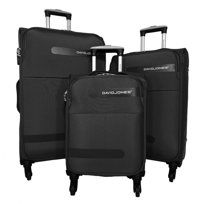 Set de 3 valises souples dont 1 valise cabine David Jones NOIR ...