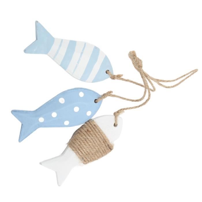 HURRISE poisson nautique sculpté Décor de poisson en bois Style marin ...
