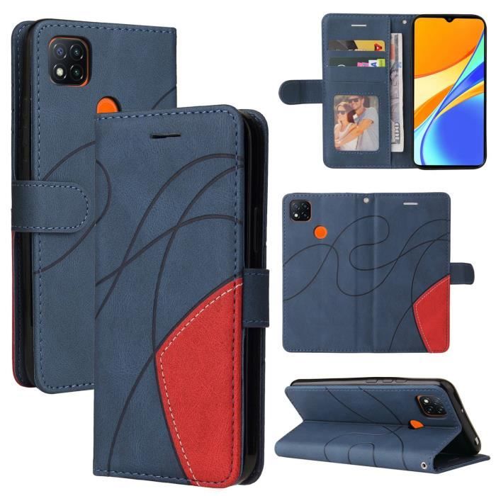 Xiaomi Redmi 9C Housse en Cuir Flip Cover Antichoc Portefeuille Coque ...