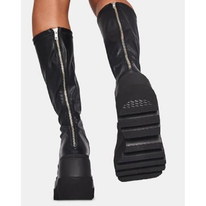 Bottes d39hiver à talons hauts compensés mi mollet pour à plateforme à ...