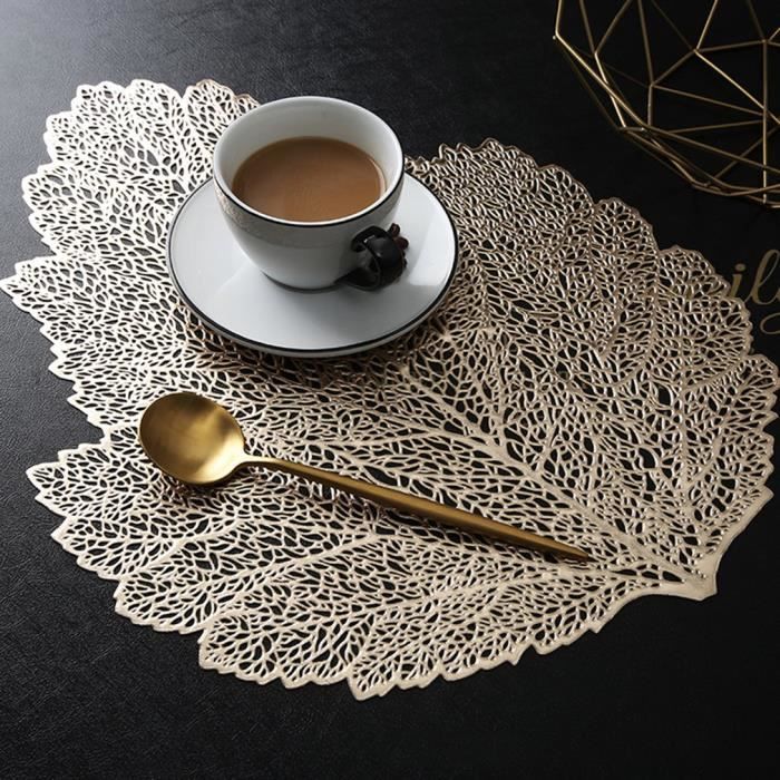 JEU|6 pcs Napperon de table Service de table Décoration de table - or ...