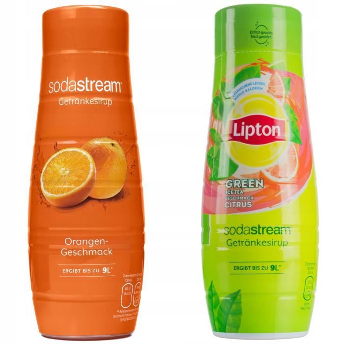 Sirop pour soda - Sodastream - Orange et Lipton Thé Vert - Pack 2 x ...