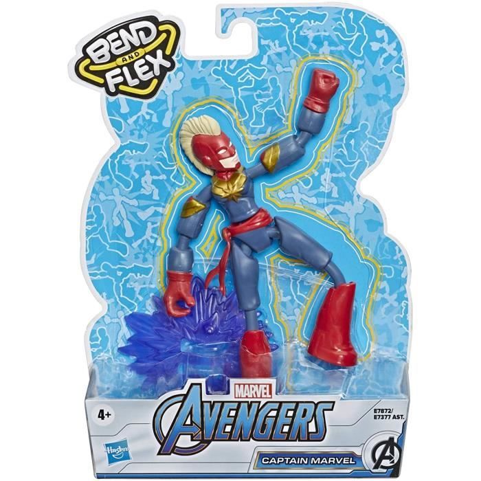 Figurine Captain Marvel Bend & Flex - MARVEL - Figurines 15 cm - Rouge ...