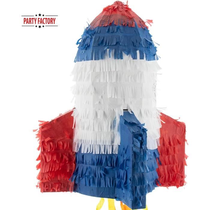 Party Factory Pinata fusée rouge-blanc-, 30 x 40 cm, jeu de fête pour ...