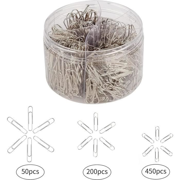 Trombones,700 PCS Trombone en Métal Papier Clips avec Boîte Plastique ...