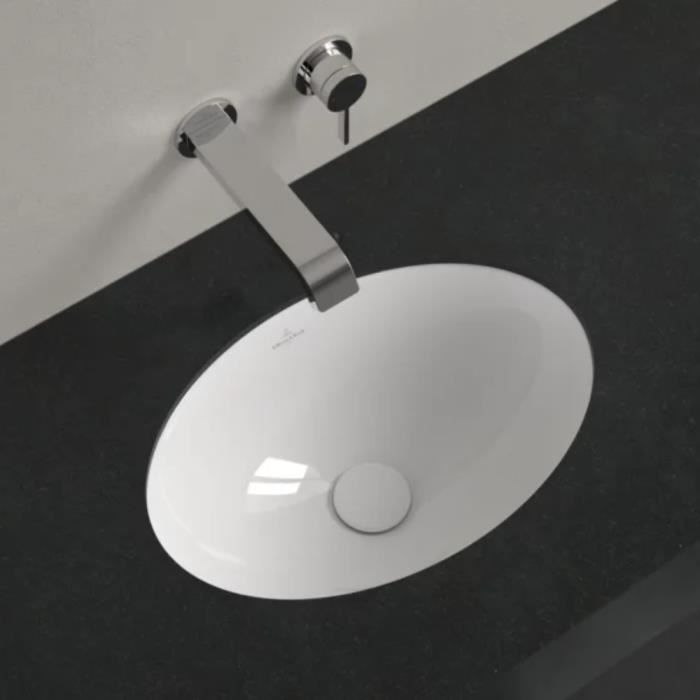 Vasque ovale à encastrer par-dessous Loop & Friends non meulé blanche ...