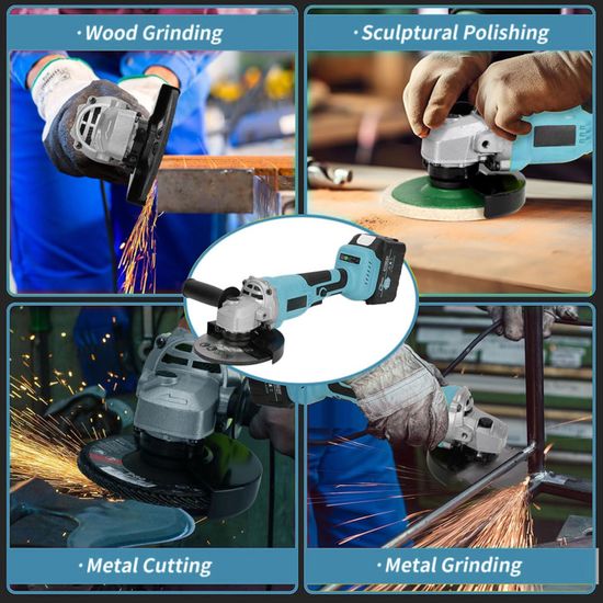 Meuleuse d'angle sans fil 125mm Brushless avec 2 Batteries 3.0Ah + Chargeur, Disqueuse ...