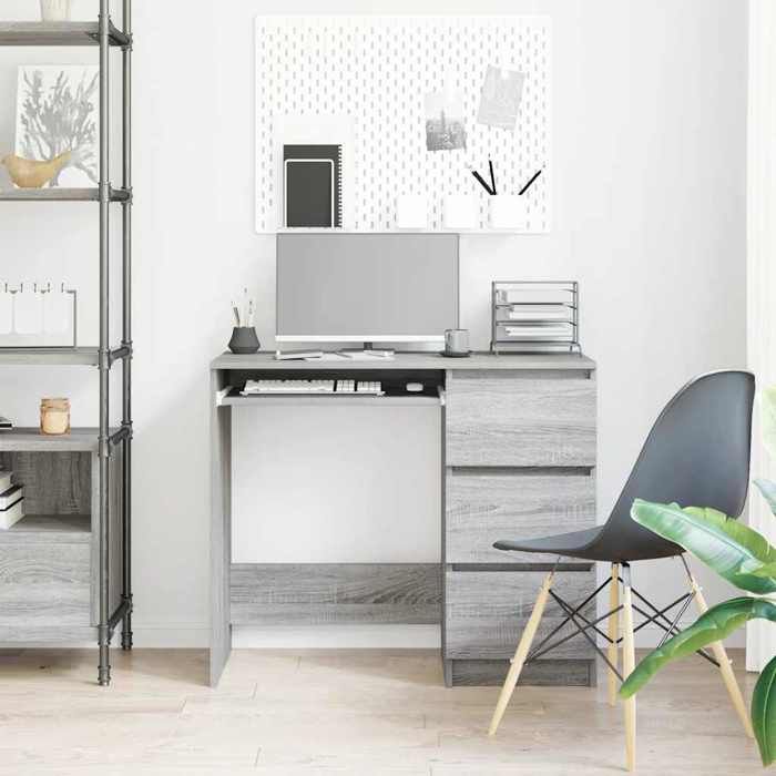 （8518340)Bureau informatique,Bureau Sonoma gris 90x45x76 cm ,bois d ...