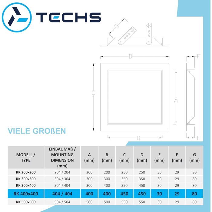 TECHS Trappe de Visite MK 400x400 (40x40) Beaucoup de Tailles Trappe de ...