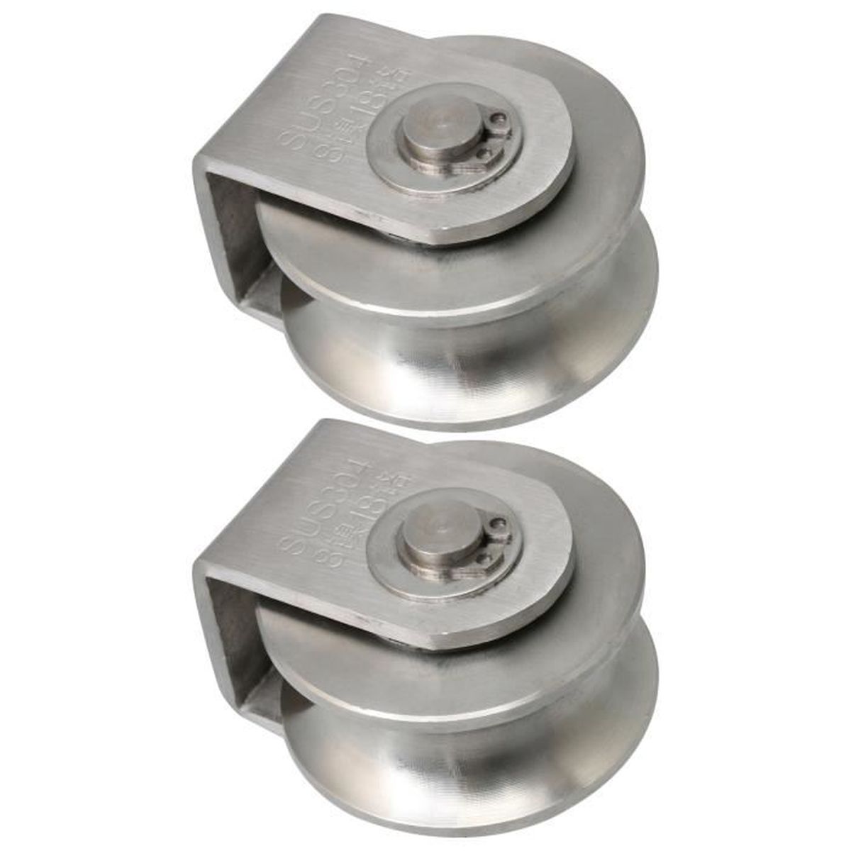 2Pieces U Type Pulley 304 Stainless Steel Rolling Bearing Roller Wheel ...