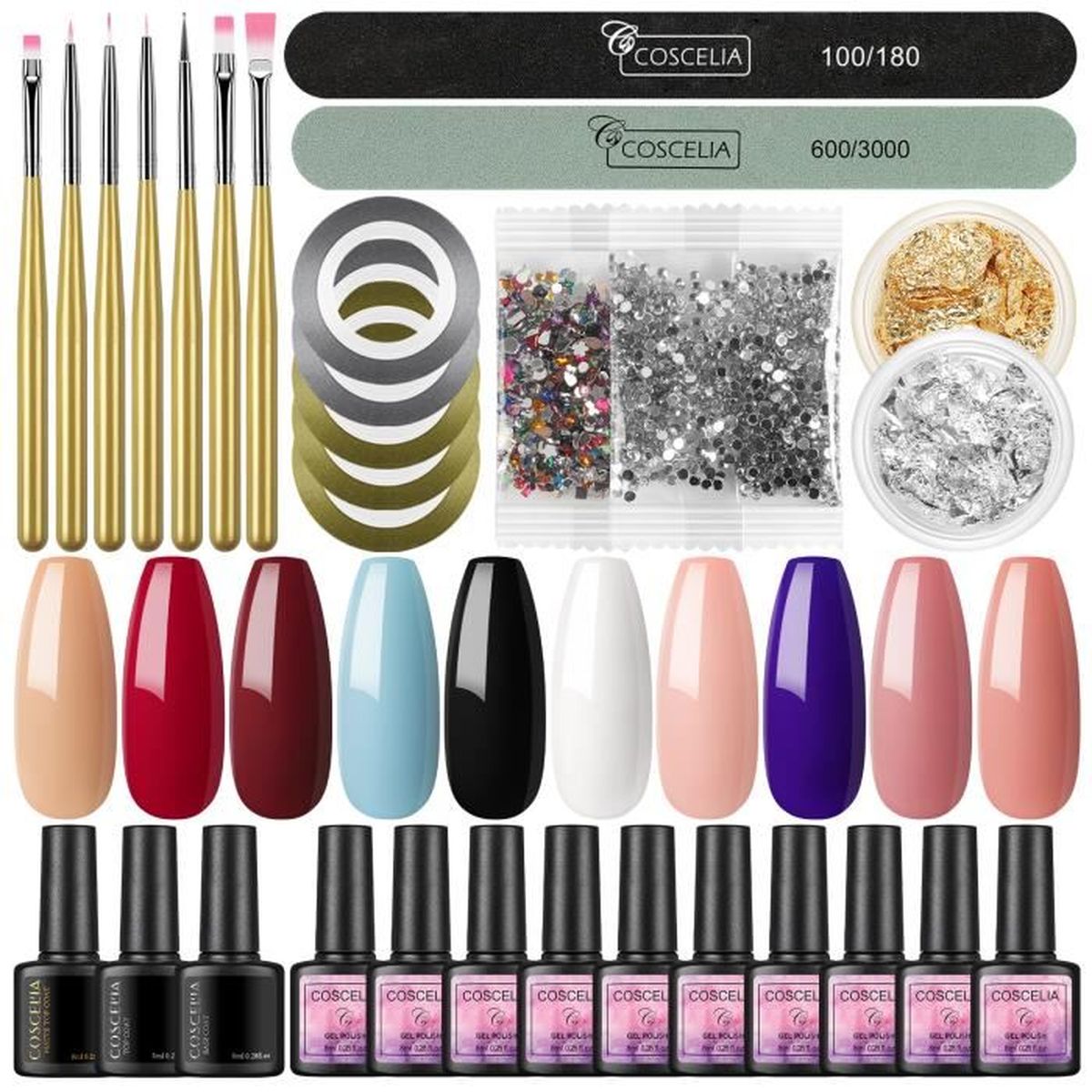 Manucure Vernis Semi Permanent Set COSCELIA Vernis à Ongles 10pcs 8ml ...