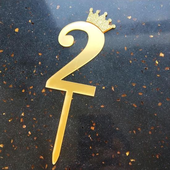 FIGURINE DECOR DE GATEAU,Gold 2--Décoration de gâteau numérique avec ...