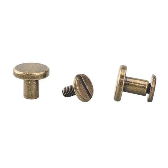 RIVET,Bronze 9.5x8mm--Clou à vis solide, Double tête plate incurvée ...