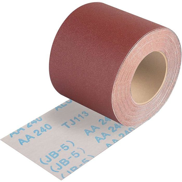 Rouleau papier abrasif grain 240 93mmx10m toile émeri humide FEUILLE ...