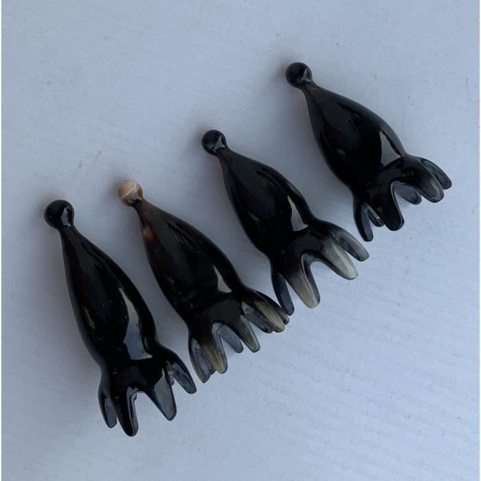 1pc noir 9-12cm-Ohio eur de tête de corne naturelle, peigne de massage ...