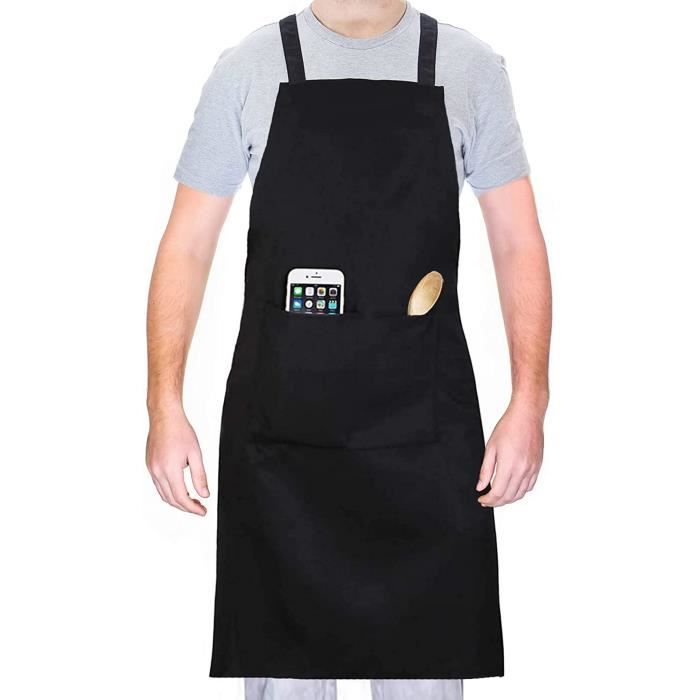 Tabliers de CuisineTablier de Chef Etanche avec PochesNoir Tablier ...