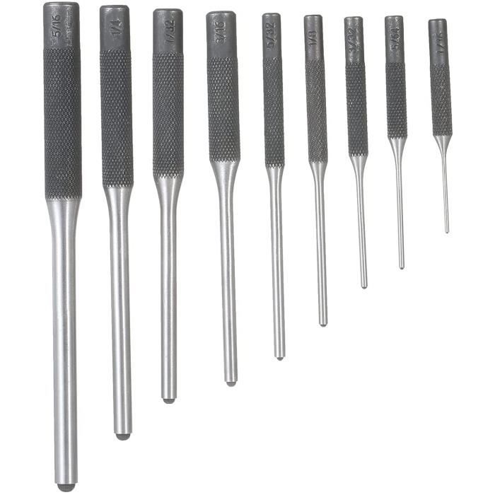 9 pièces ensemble de poinçons à goupille en acier poinçons en acier ...
