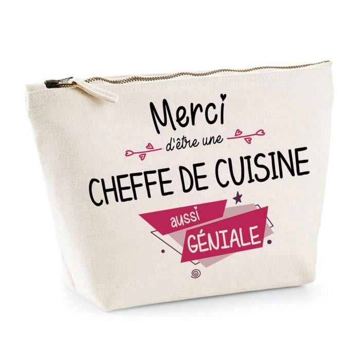 Trousse Merci Cheffe de cuisine géniale | Idée Cadeau Collègue Travail ...