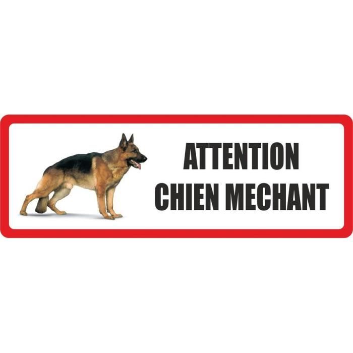 Autocollant sticker portail attention chien mechant panneau berger ...