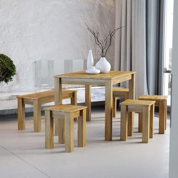Table de Cuisine Bonn Bois de Massif (Chêne, 110 x 75 x 75 cm)[264 ...