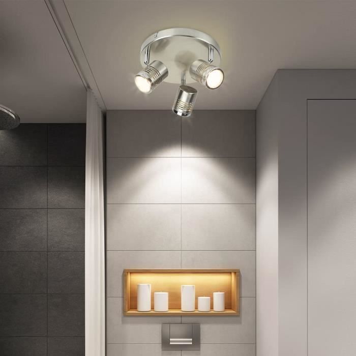 Plafonnier Spot LED, Projecteur Spot Rond Rotatif, Métal Nickel pour ...